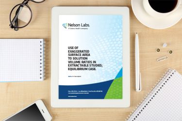 Exaggerated surface area to solution volume ratios in extractable studies